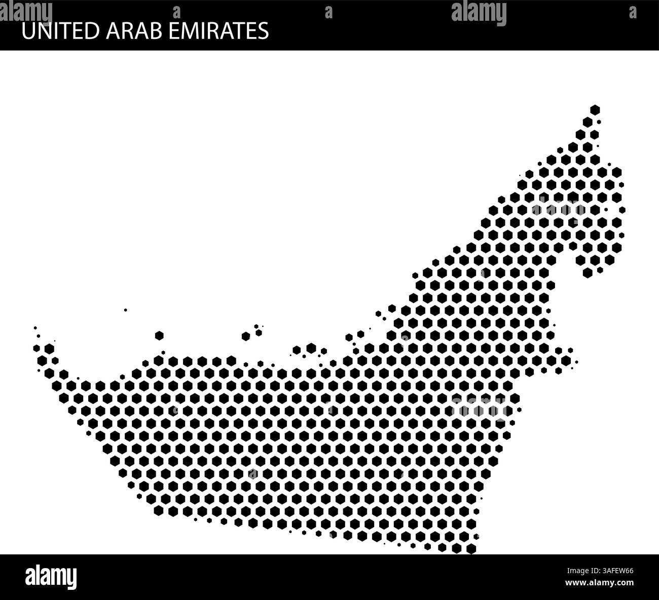 A creative representation of the map of United Arab Emirates using a ...