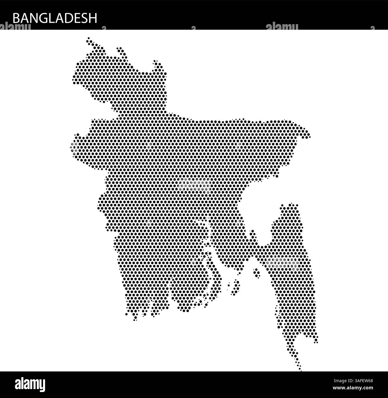 Unique dotted representation highlights the shape of Bangladesh ...