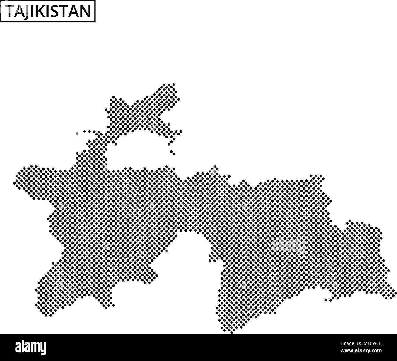 A detailed map of Tajikistan showcasing its geographical layout using ...