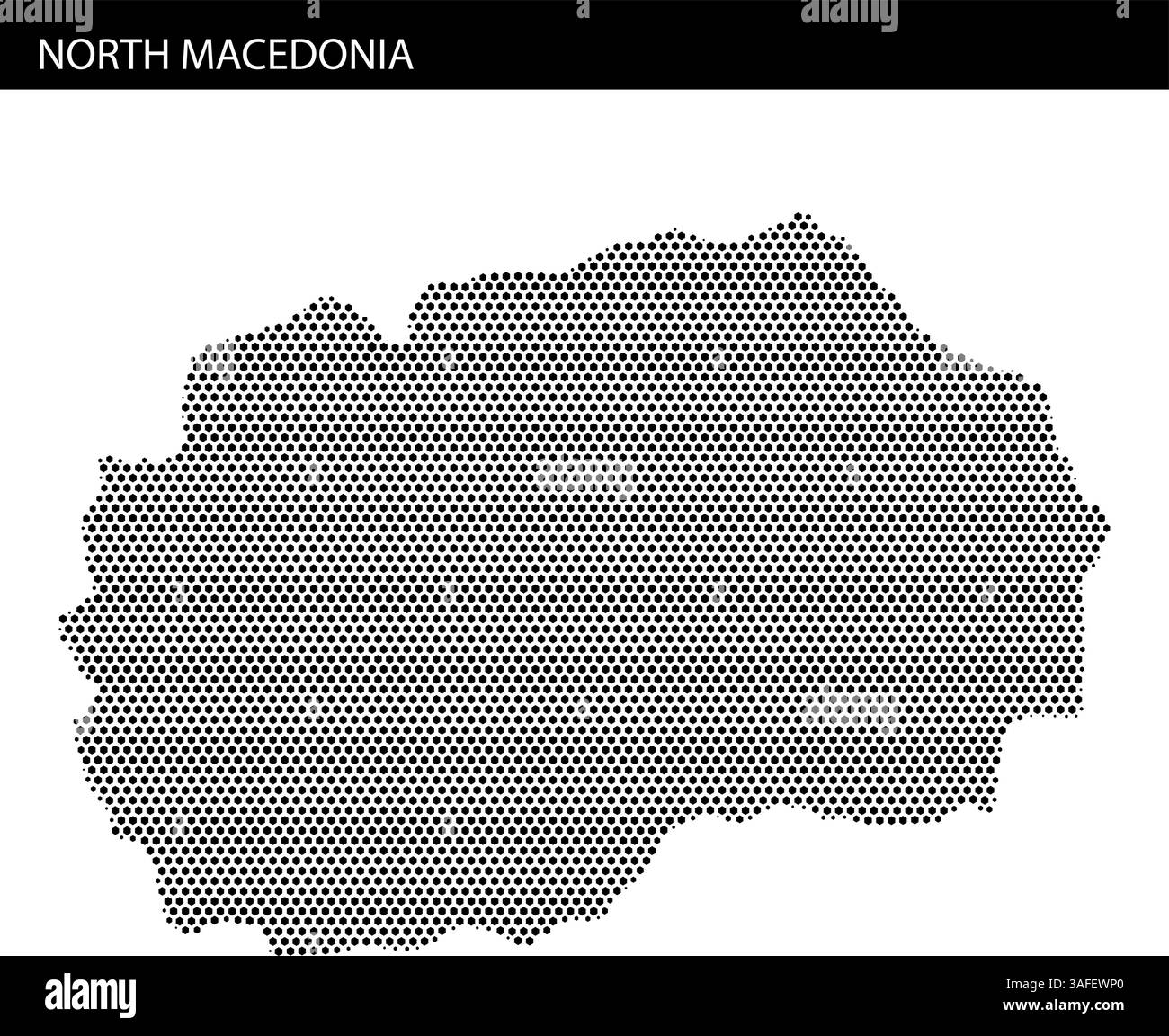 Detailed representation of North Macedonia showcasing its shape and ...