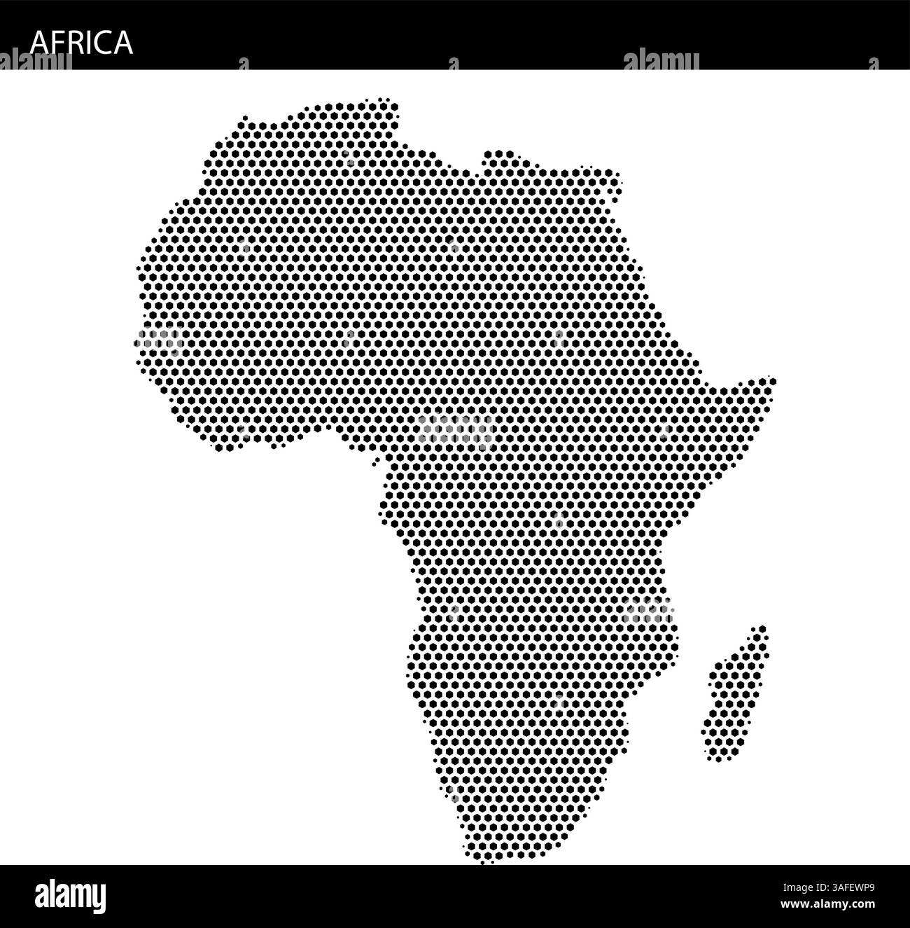 Black dotted outline displays the continent of Africa, highlighting its ...