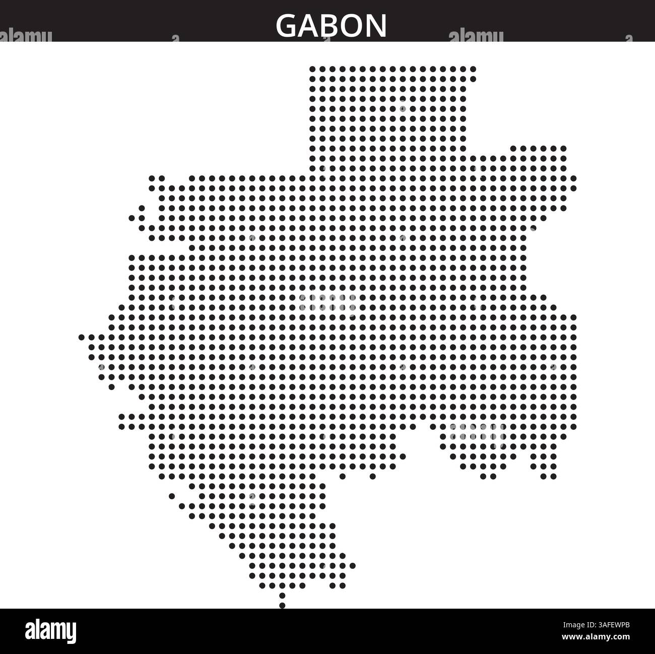 A graphic representation of Gabon highlights its distinct geographic ...