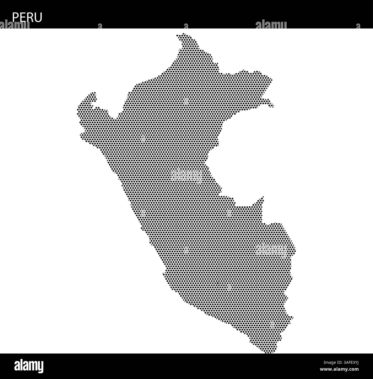 A unique dot representation of Peru outlines its geographical shape ...