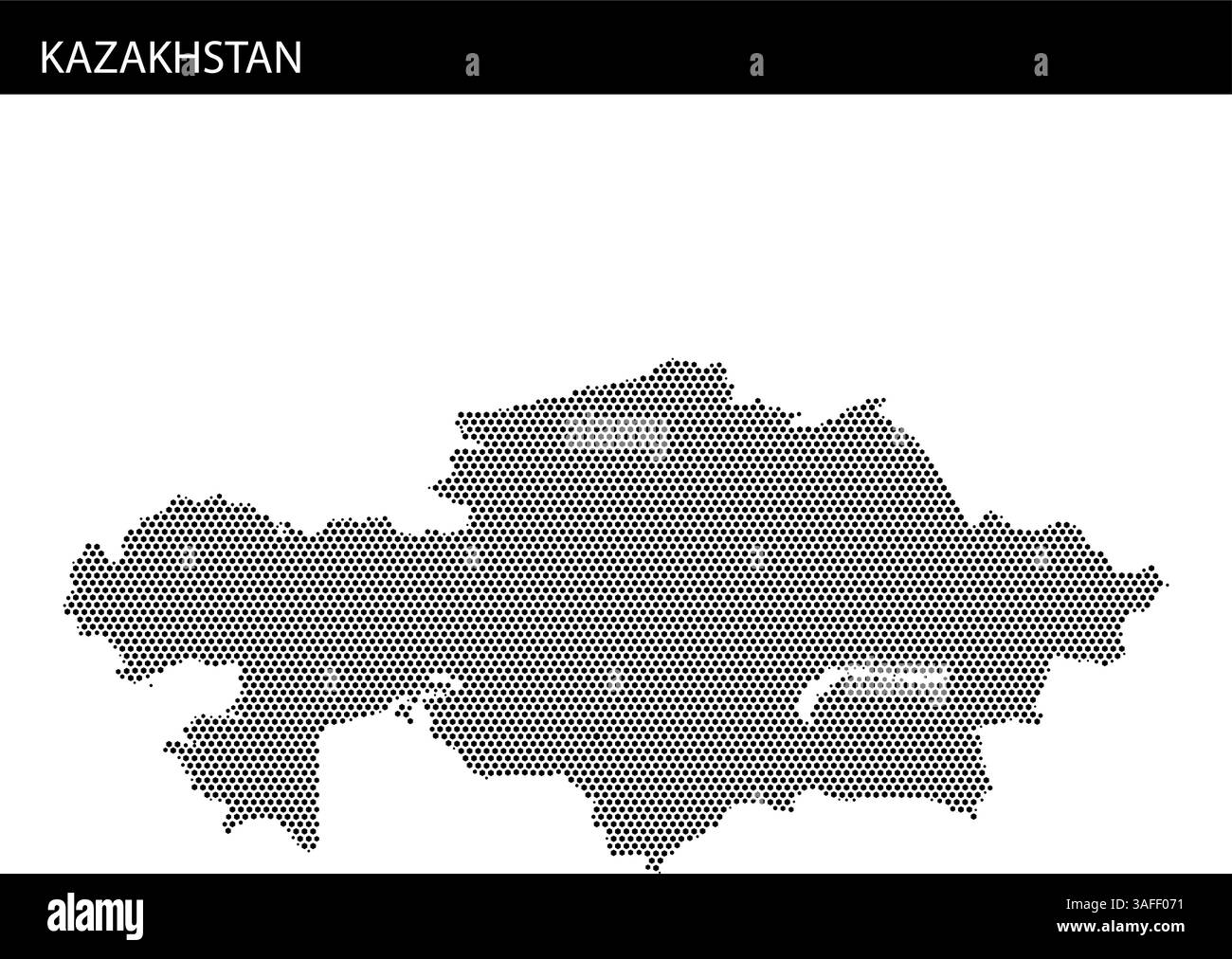 A dotted representation of Kazakhstan's map showcases its geographical ...
