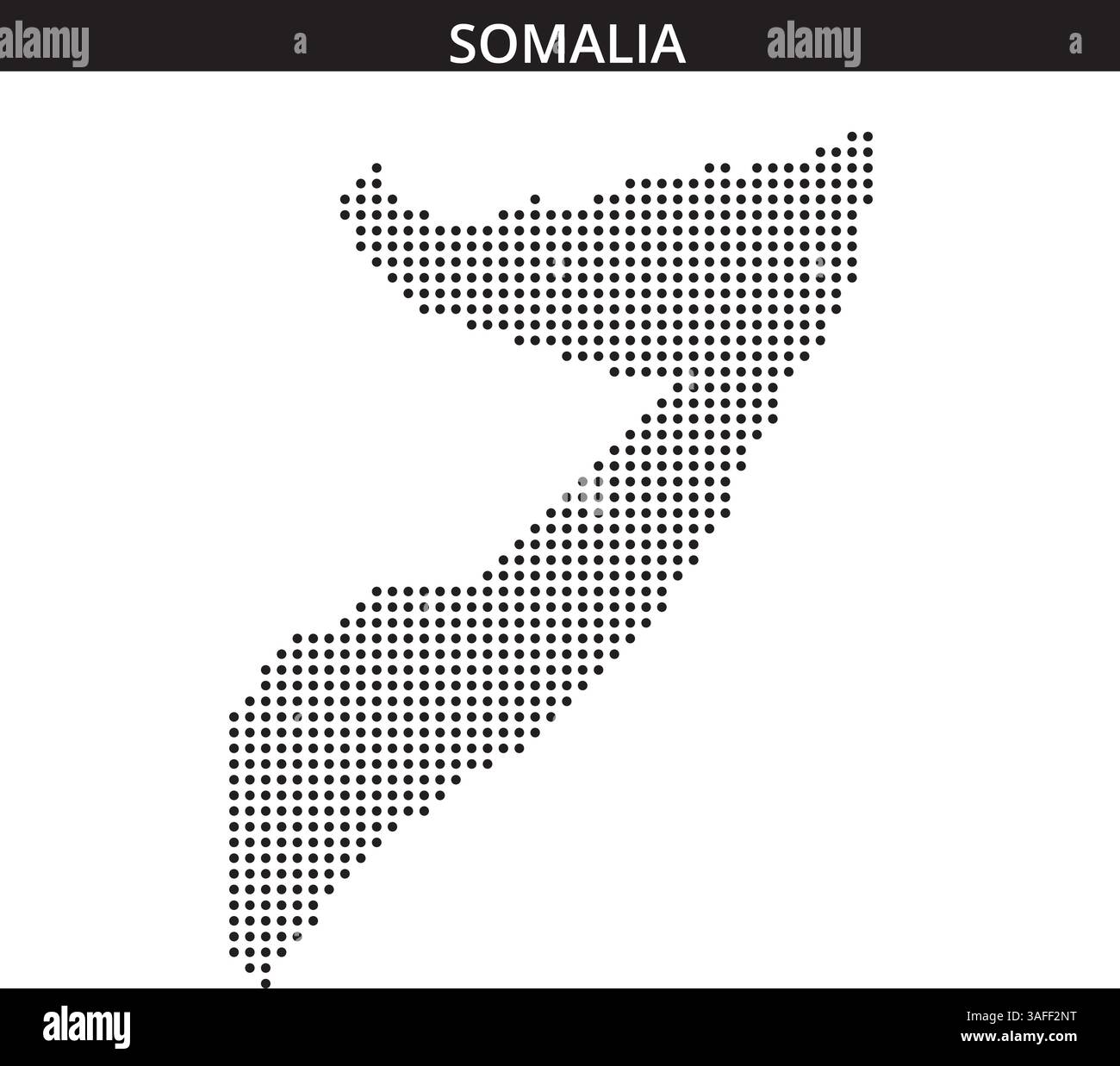 The map of Somalia features a dotted outline, highlighting its ...