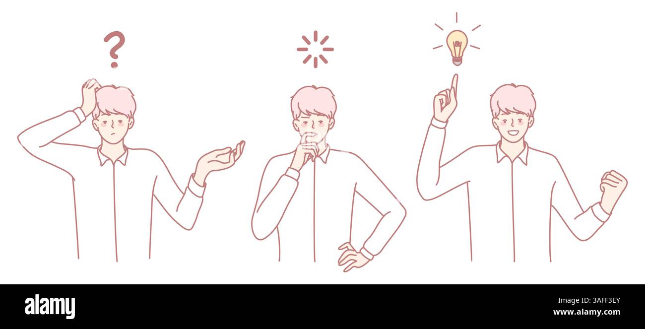 An illustration depicting the various stages of the creative thinking ...