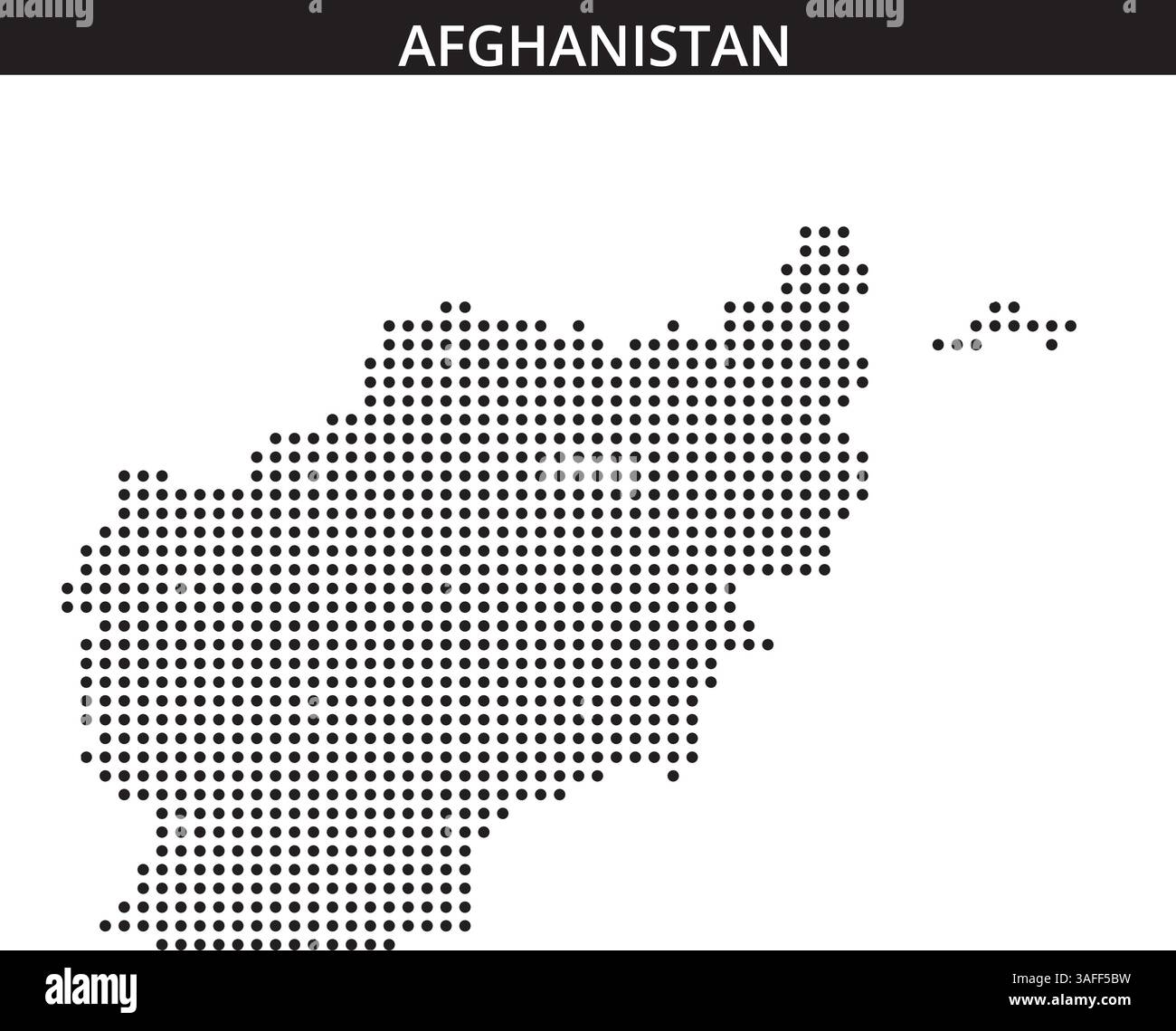 A map of Afghanistan is depicted using a dot pattern, showcasing ...