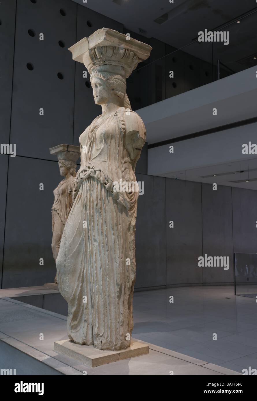 Two of the original six caryatids, five of which are now exhibited in ...