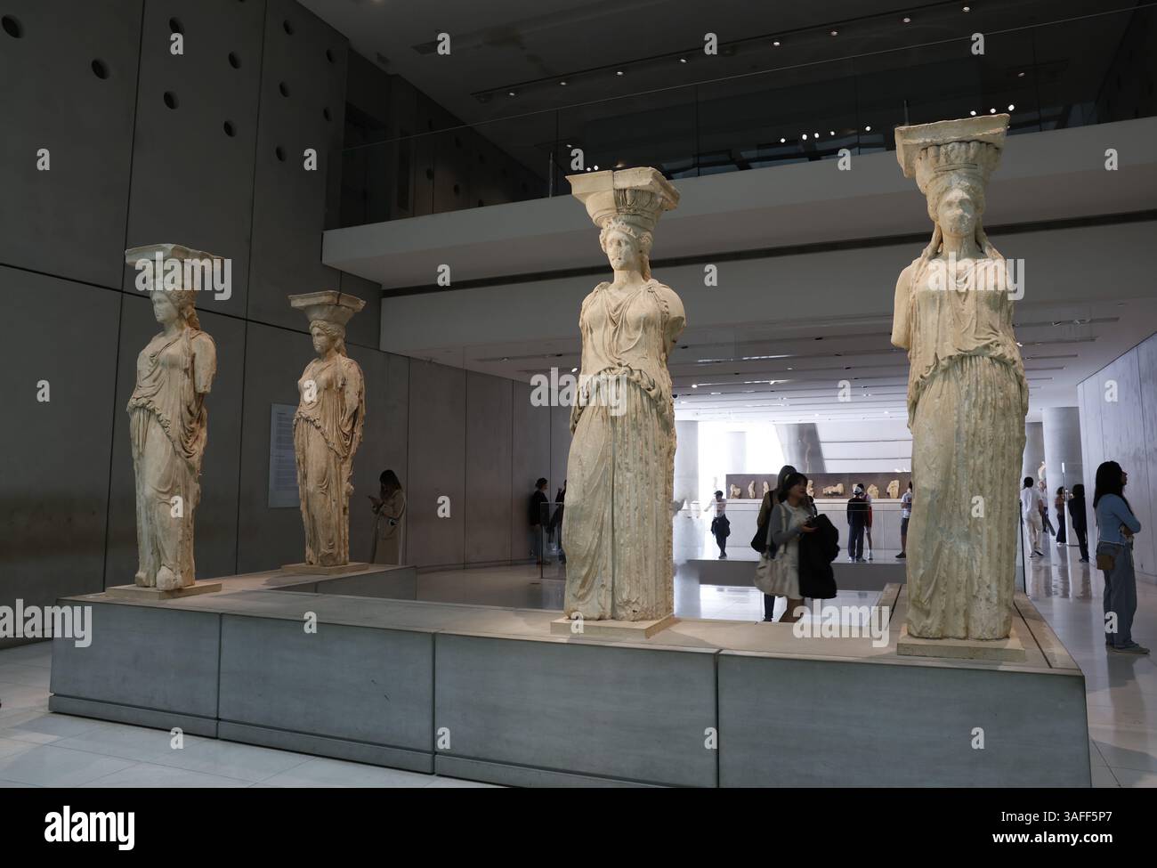 The original caryatids from the Erechtheum on the Acropolis in Athens ...