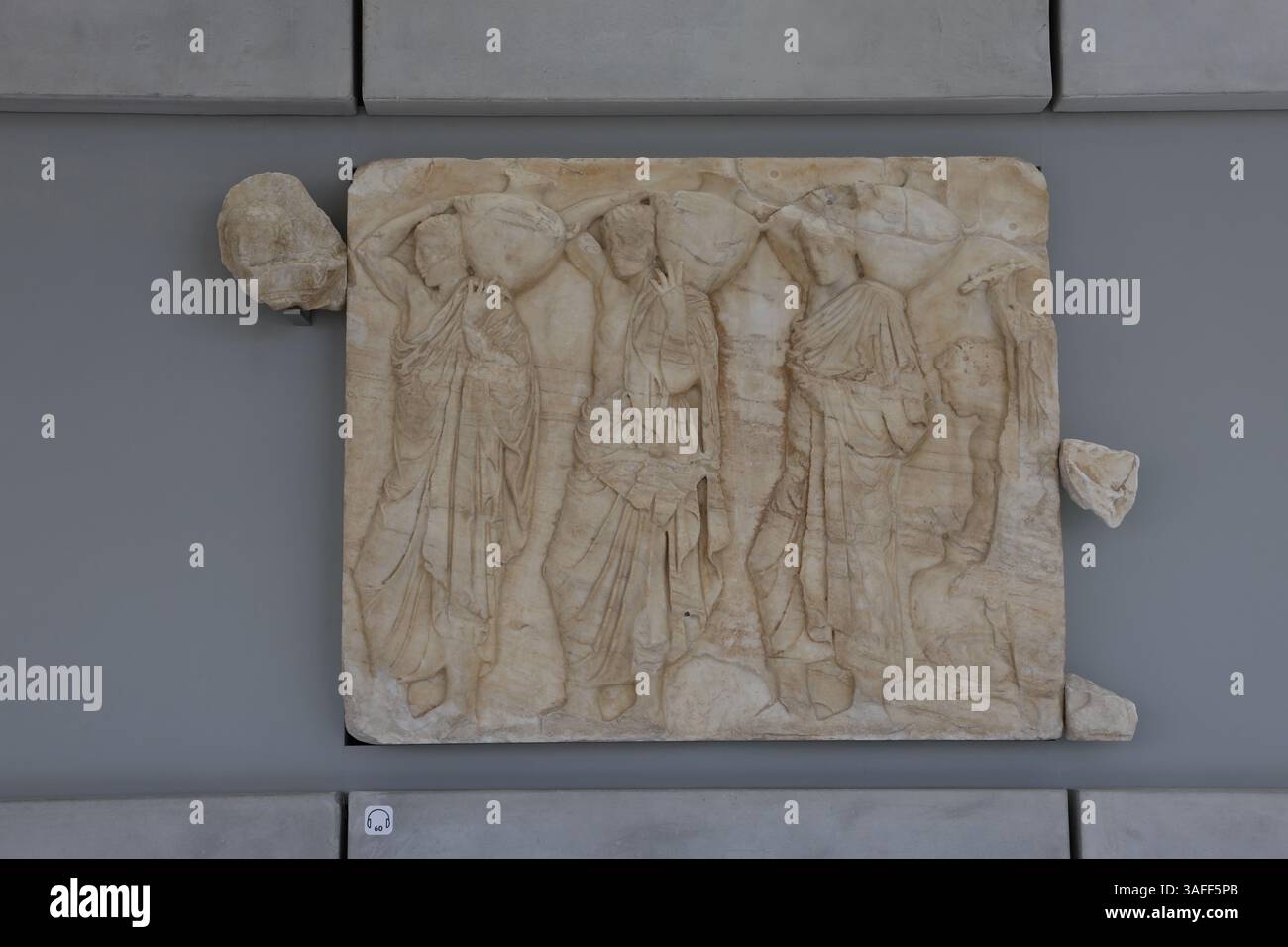 Detail of the Parthenon frieze in the Acropolis Museum, Athens, Greece ...
