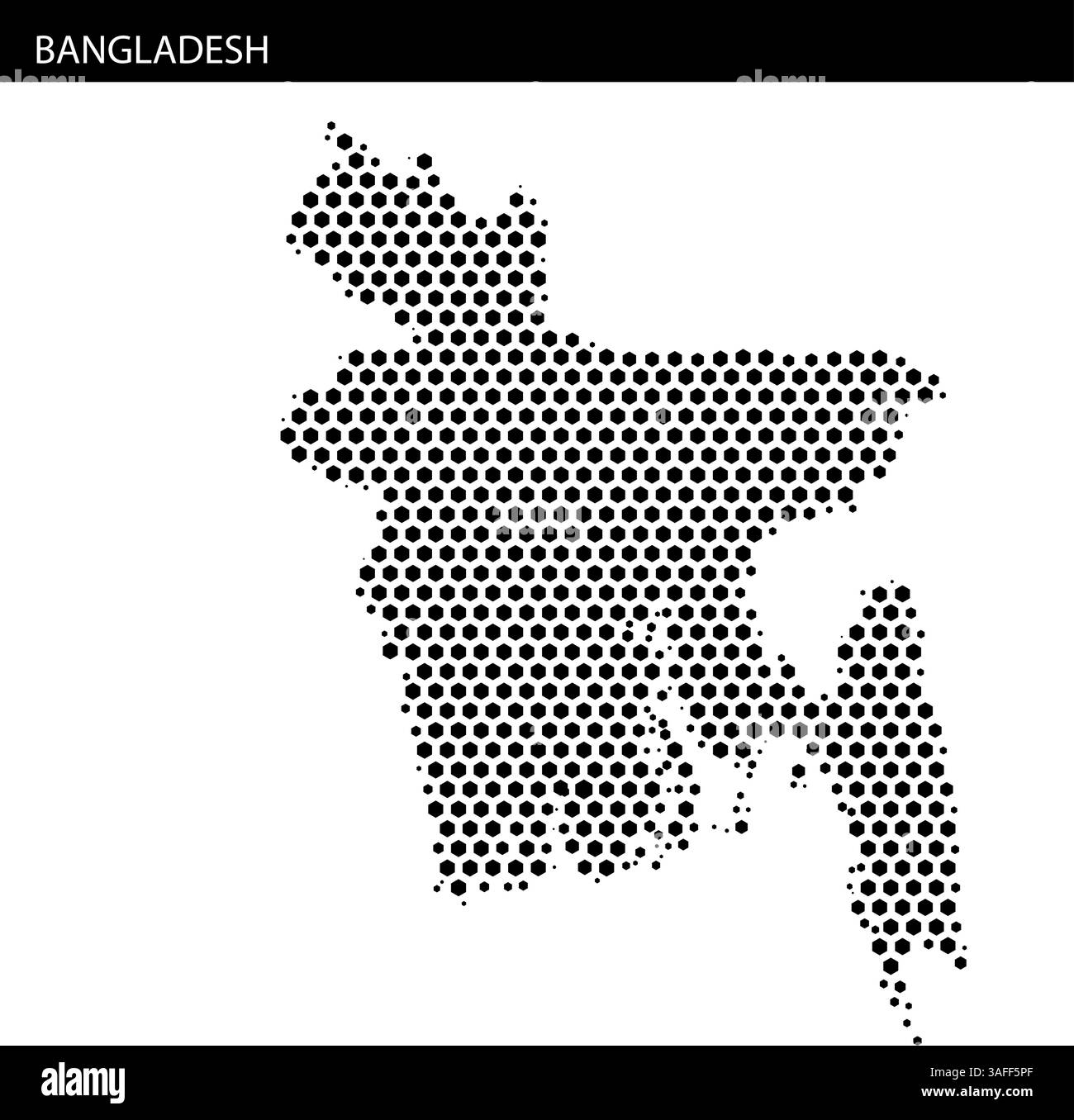 Unique dotted representation highlights the shape of Bangladesh ...