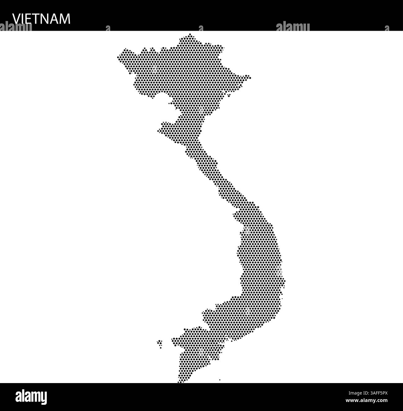 A detailed outline of Vietnam highlights its geographical boundaries ...