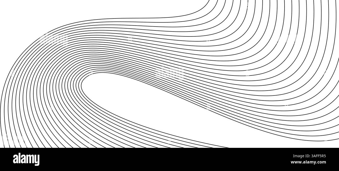 abstract curved lines of fluid motion. Vector illustration Stock Vector ...