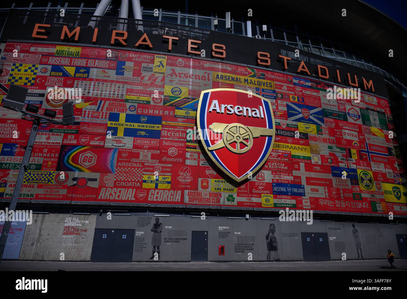 London, UK. 7th Apr, 2025. A general view of the outside of Emirates ...