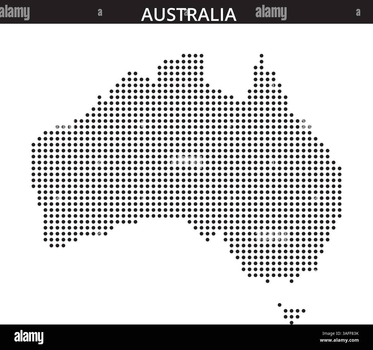 A detailed map of Australia created using dot patterns, highlighting ...