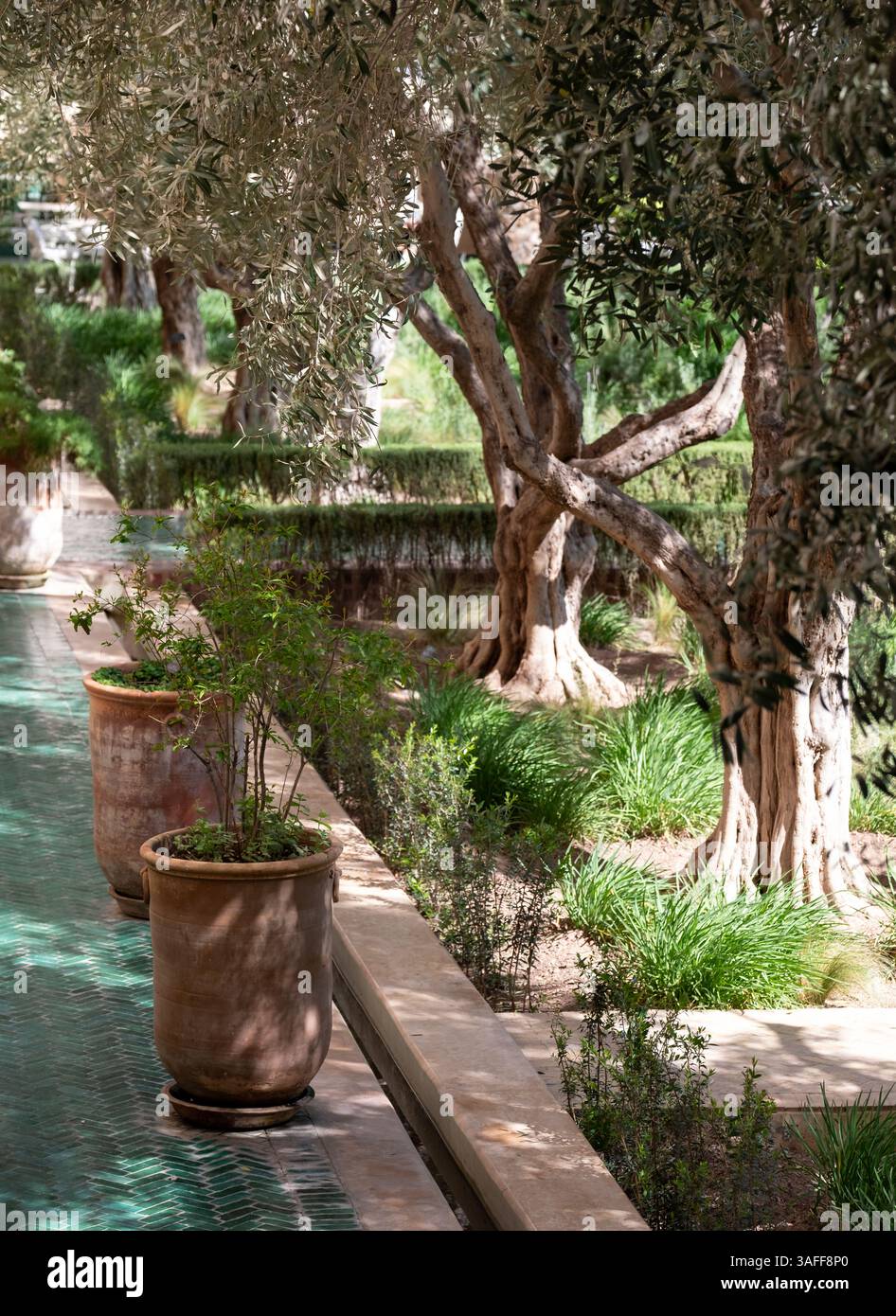 The Secret Garden with water irrigation features. Historical garden ...