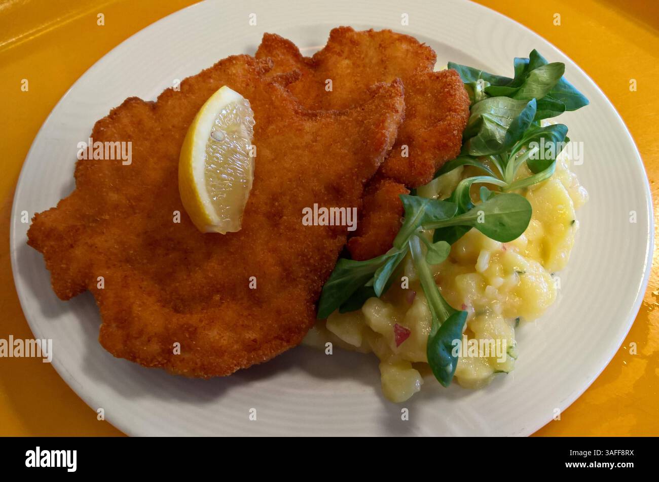 Backhendl mit Kartoffelsalat. auch Wiener Backhendl oder Backhuhn ...