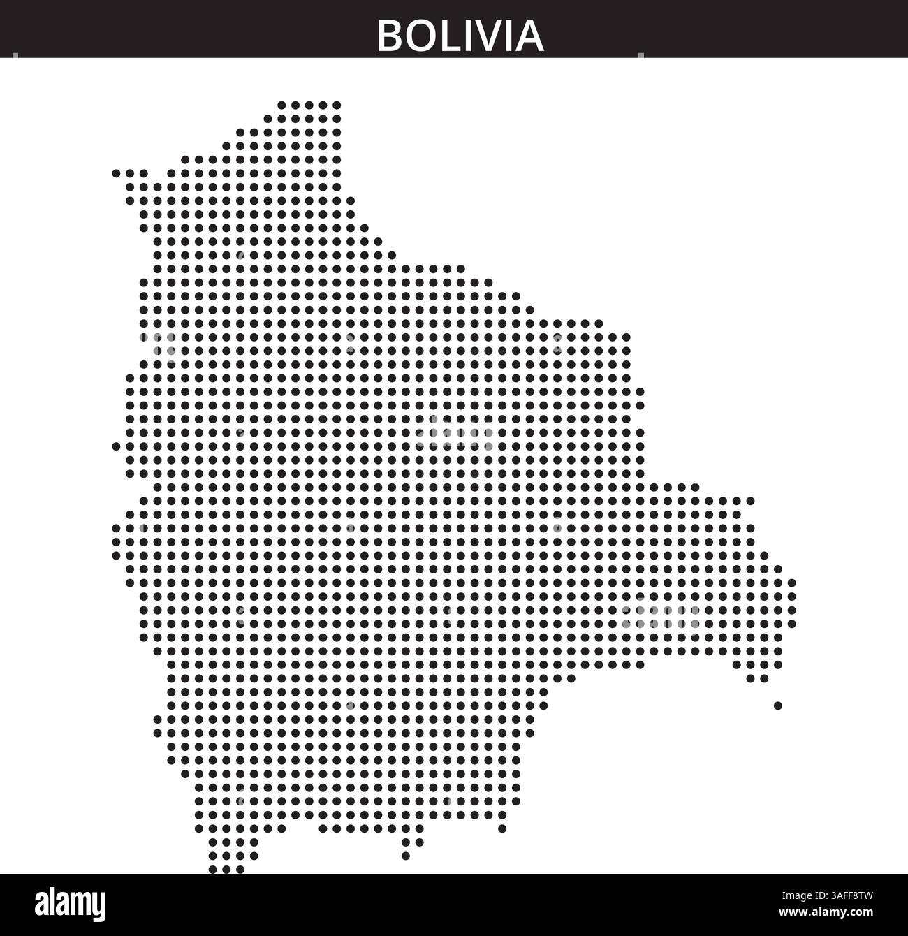 A detailed dotted design illustrating the geographical shape of Bolivia ...