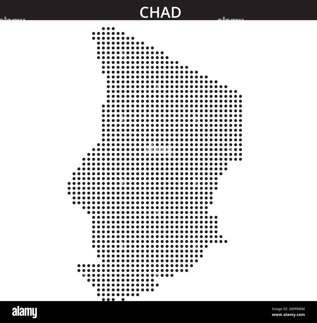 This map illustrates the country of Chad, featuring a distinctive ...
