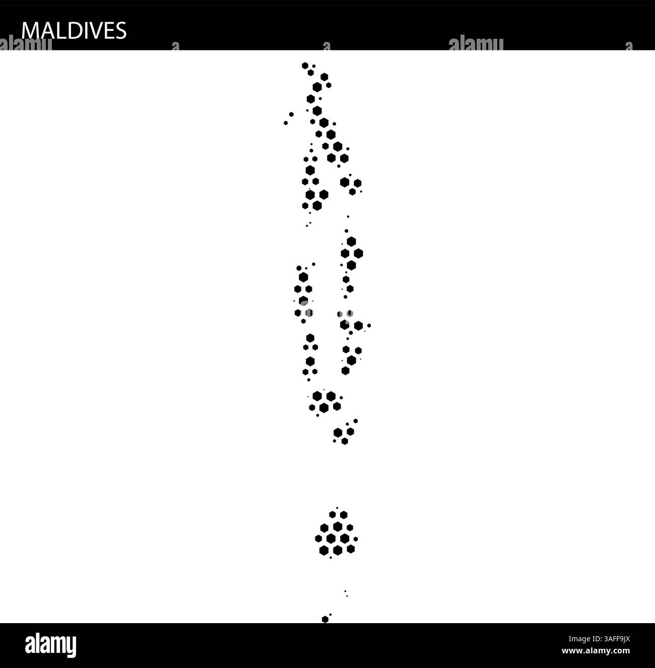 This design highlights the distinct shapes of the Maldives islands ...