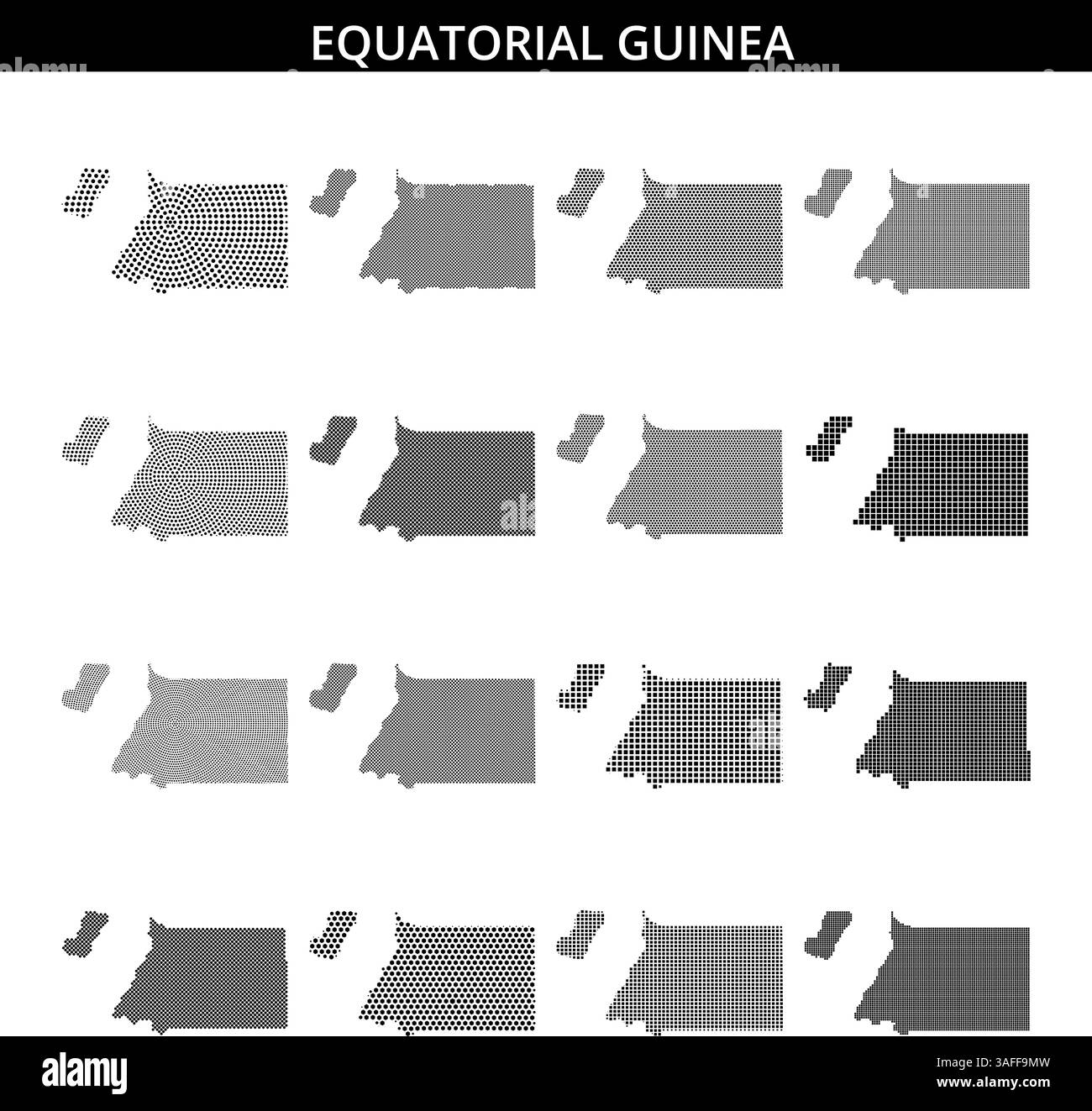 The graphic showcases the outline of Equatorial Guinea, emphasizing its ...