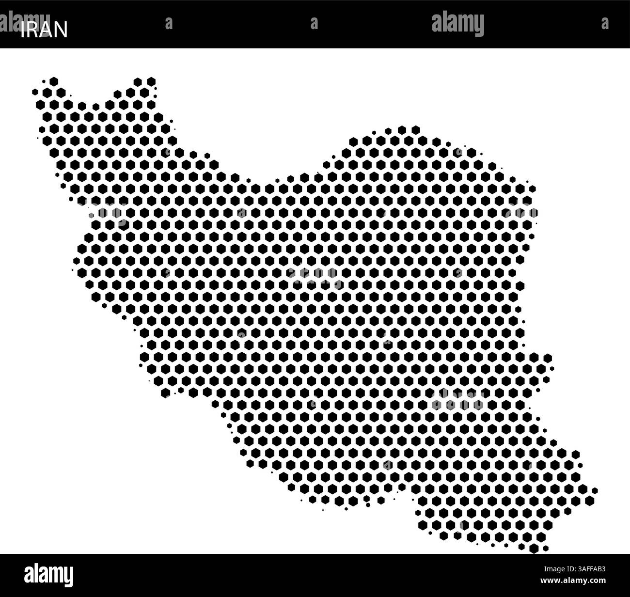 This visualization features Iran outlined with dotted patterns and ...