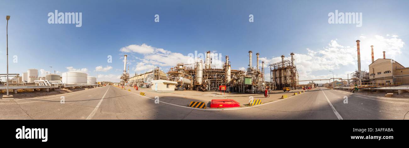 Tabriz Oil Refinery, Iran – A panoramic view of the industrial complex ...