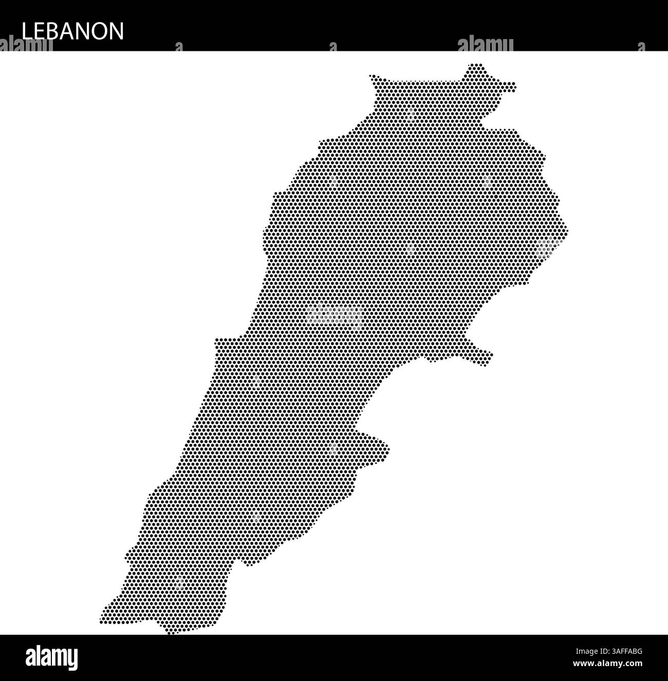 Dotted representation of Lebanon's map showcases its unique shape and ...