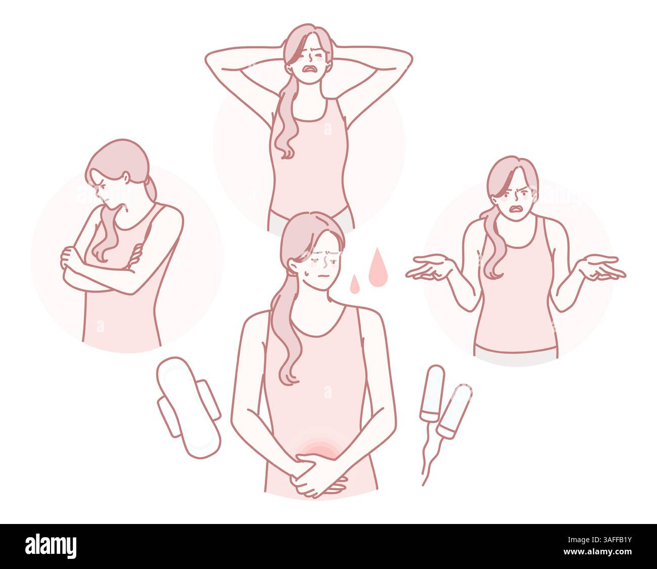 This is a detailed visual representation illustrating womens feelings ...