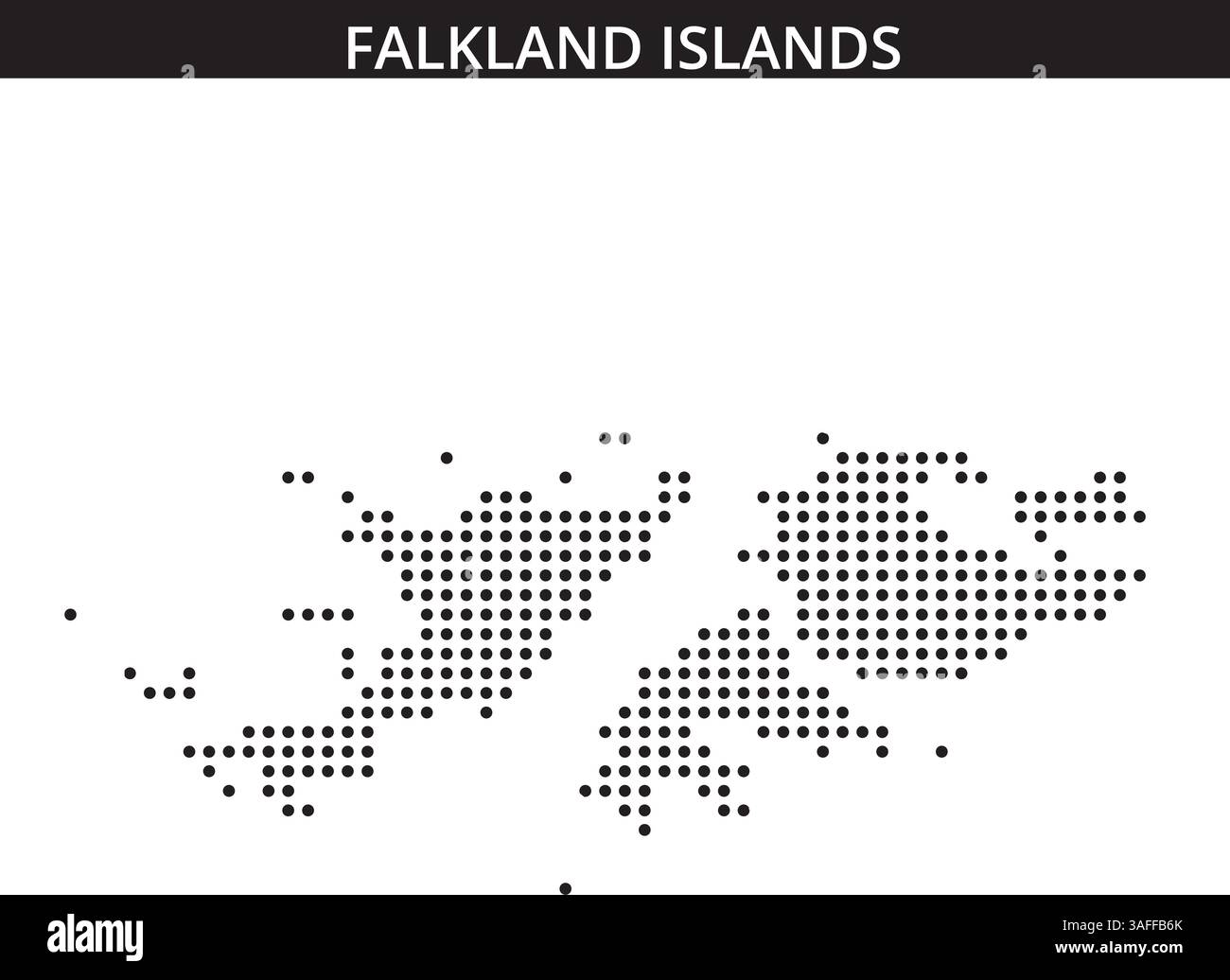A dotted map highlights the Falkland Islands, showcasing their geography and position in the ...