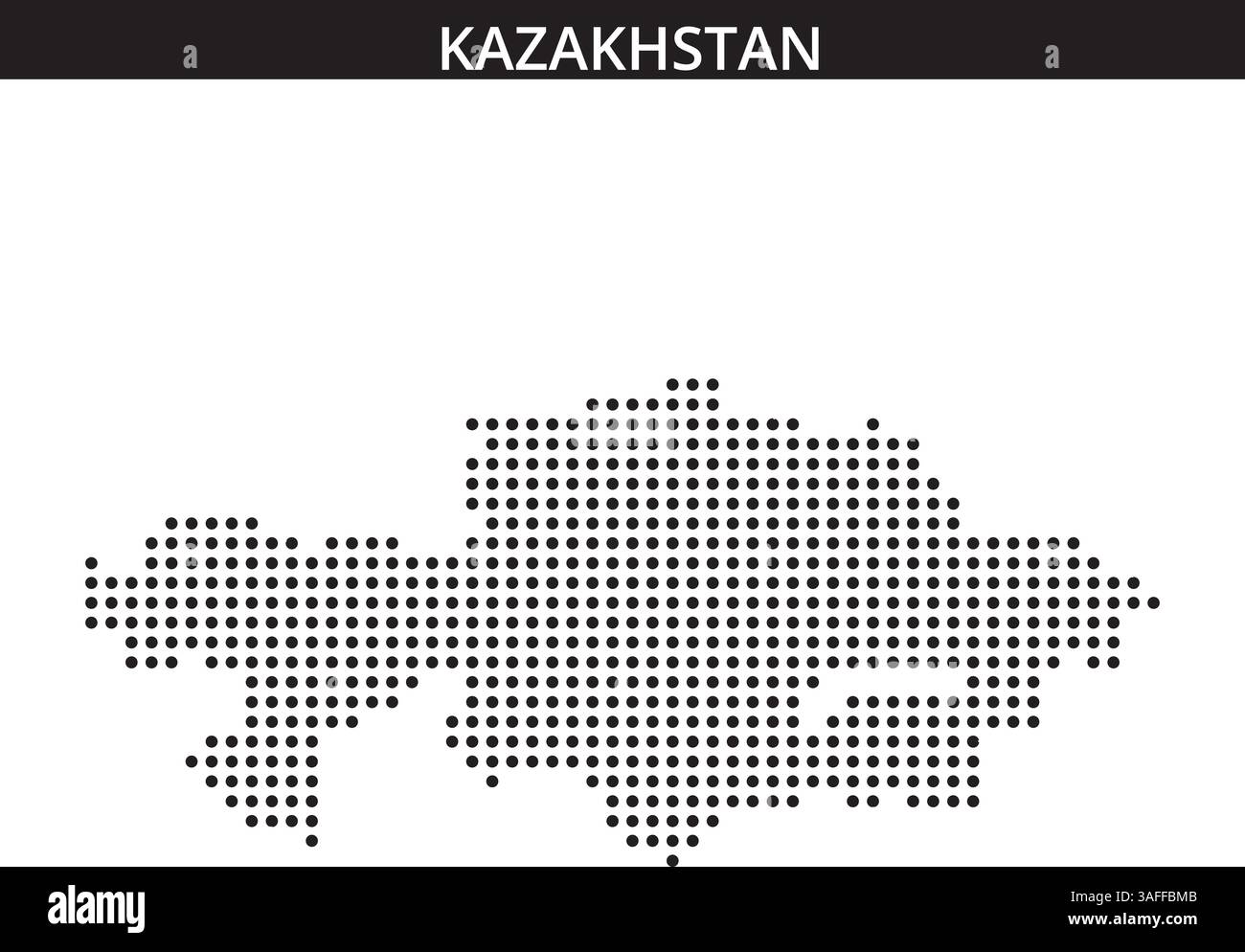 A dotted representation of Kazakhstan's map showcases its geographical ...