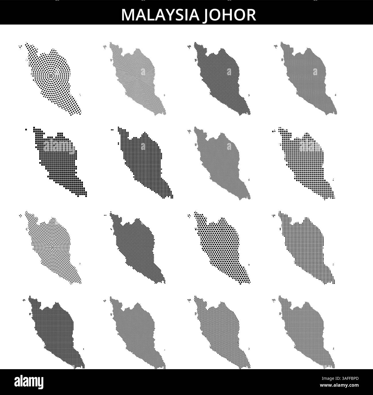A dotted map displays the geographic outline of Malaysia, illustrating ...