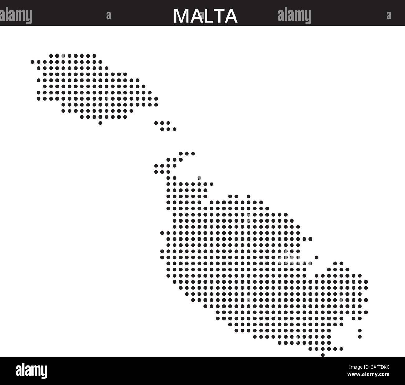 Detailed representation of Malta's outline using a dotted texture ...