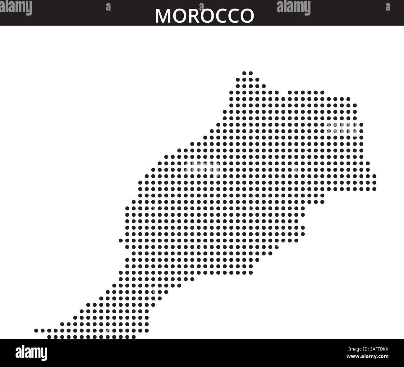 A unique depiction of Morocco's geographical outline using a dotted ...
