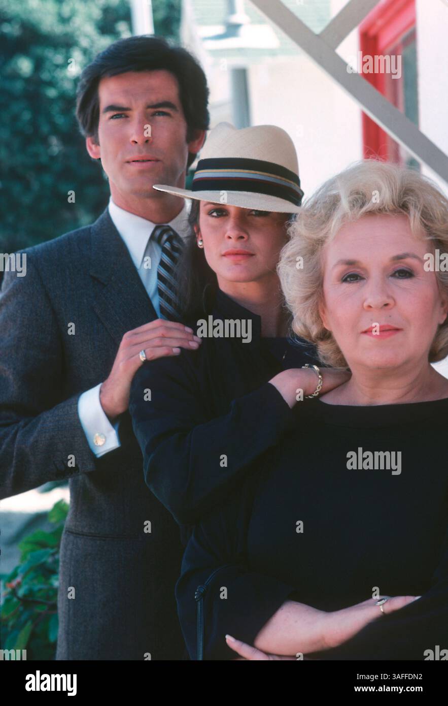 Studio Publicity Still from "Remington Steele" Pierce Brosnan,Stephanie Zimbalist,Doris Roberts ...