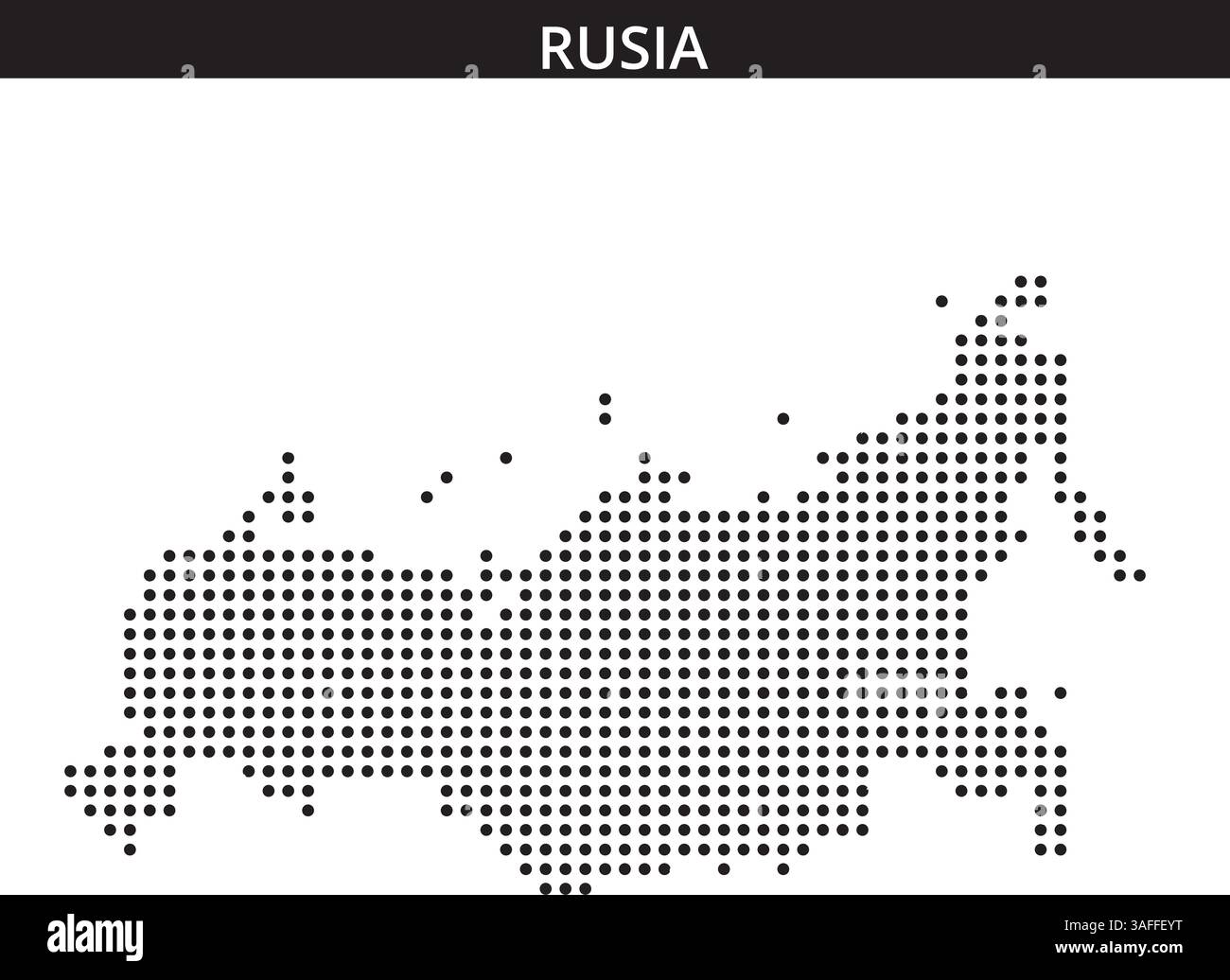 The map highlights Russia's geographical outline with a dotted pattern ...