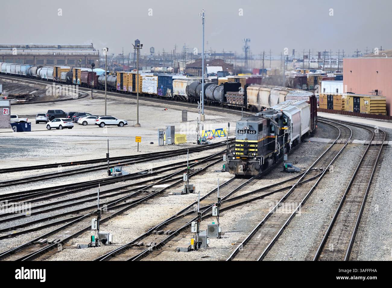 Bedford Park, Illinois, USA. A pair of Belt Railway of Chicago ...