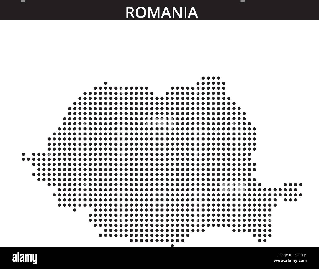 A unique dotted representation of Romania showcases the country’s ...