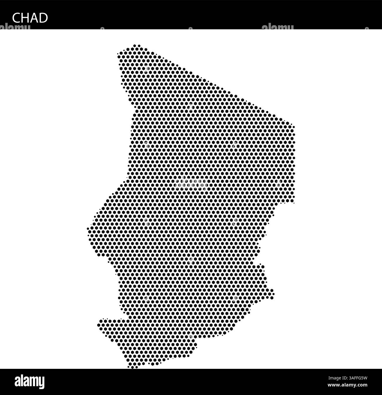 This map illustrates the country of Chad, featuring a distinctive ...