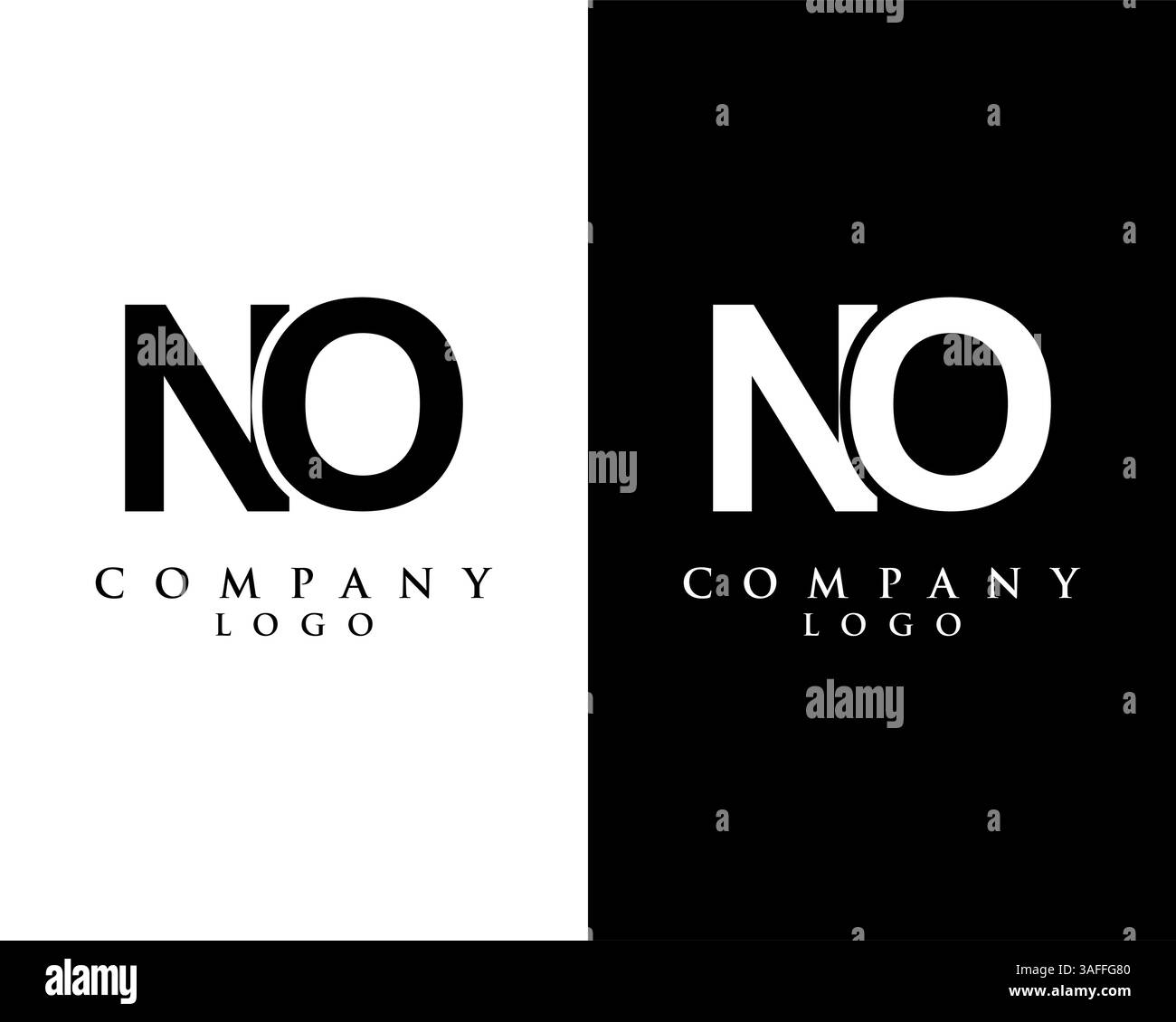 NO, ON initial letter logotype company logo design vector Stock Vector ...