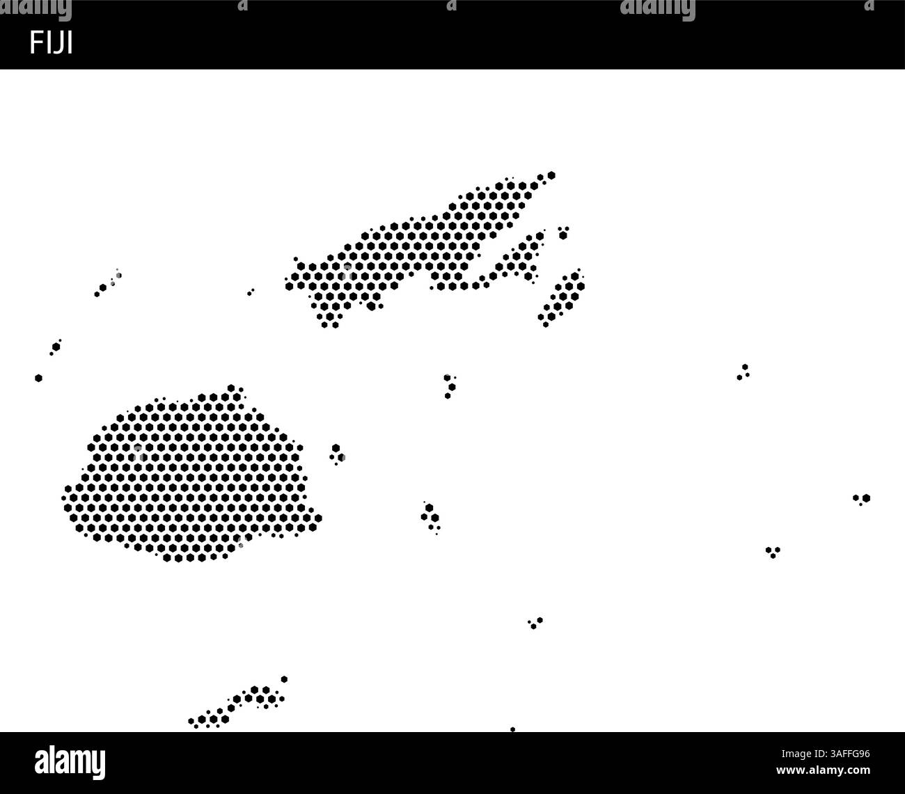Detailed representation of Fiji highlighting its islands and ...