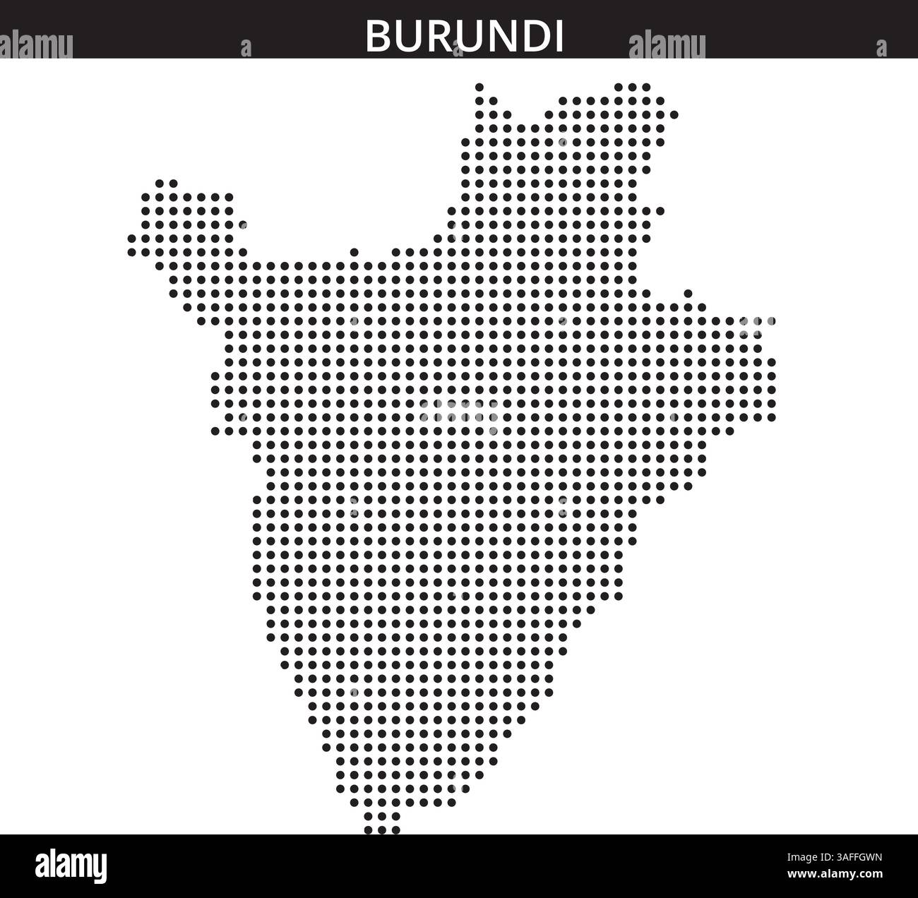 A creative depiction of Burundi's outline in a striking dot pattern ...