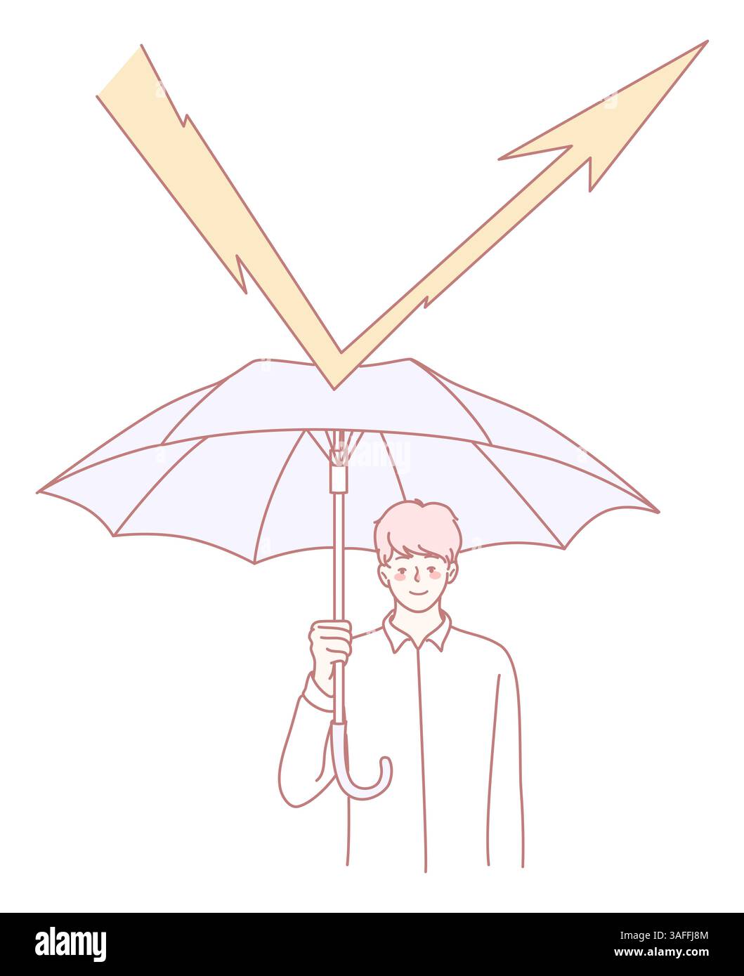 An illustration depicting a person holding an umbrella, which ...
