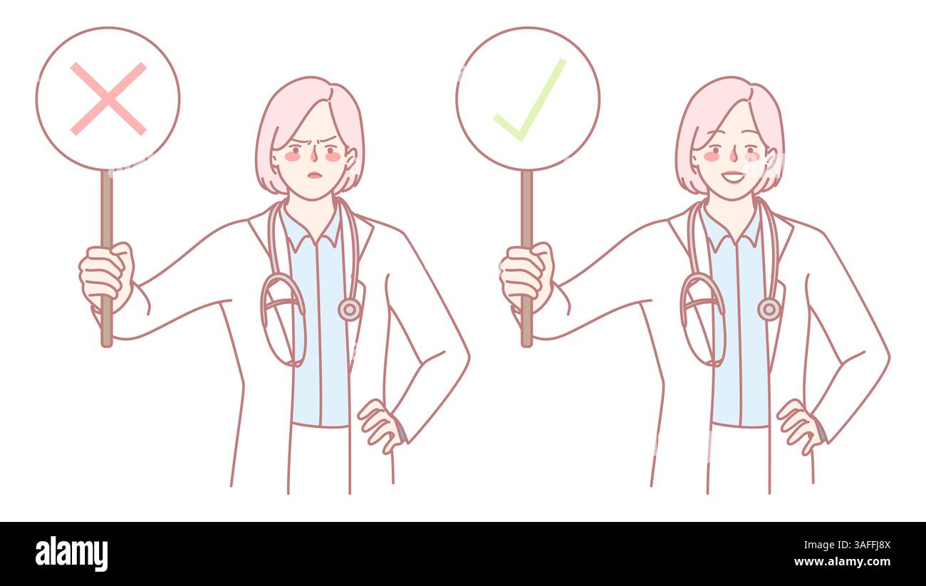 A visual guide contrasting correct and incorrect medical practices ...