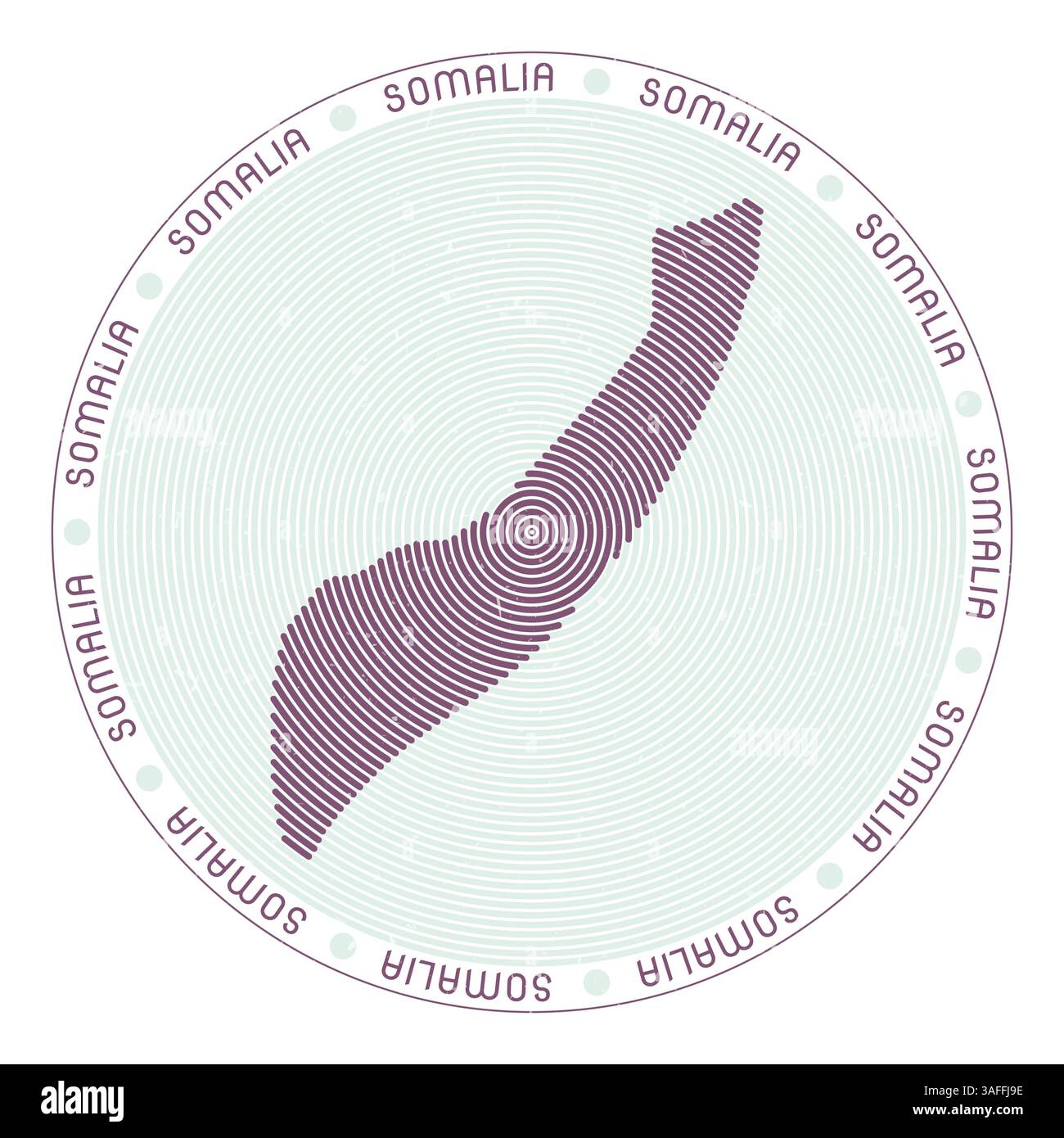 Somalia shape radial arcs. Country round icon. Somalia logo design ...