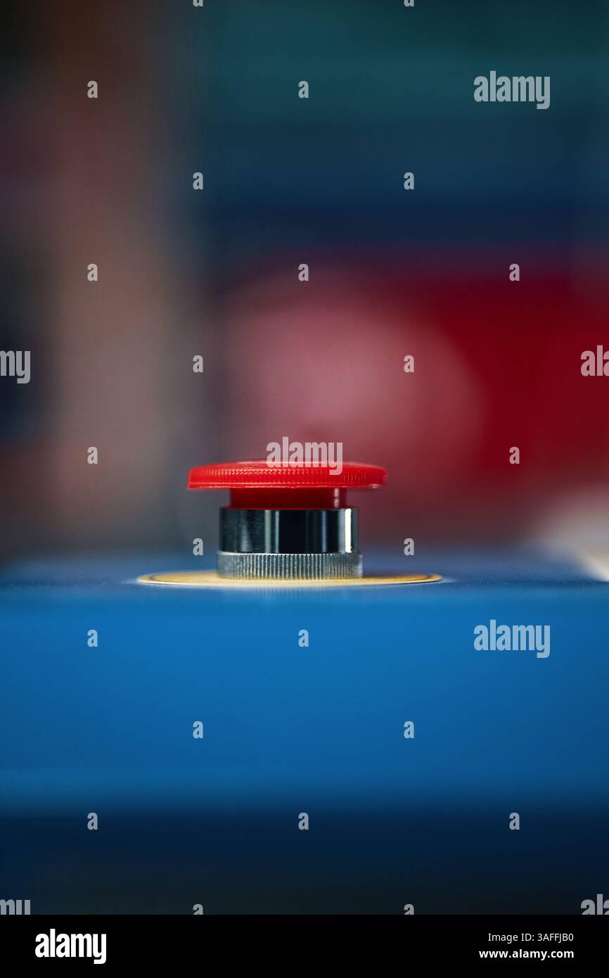 Red Button For Start Production Stock Photo - Alamy