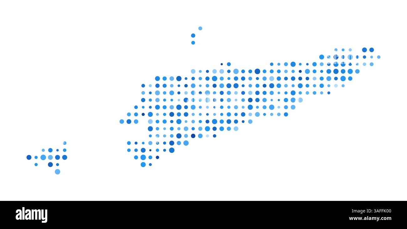 Timor-Leste Dot Map. Country Digital Style Shape. Timor-Leste vector ...