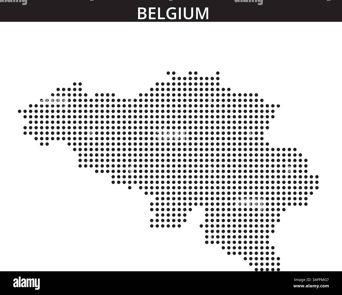 A detailed map of Belgium showcases the country's shape using a unique ...