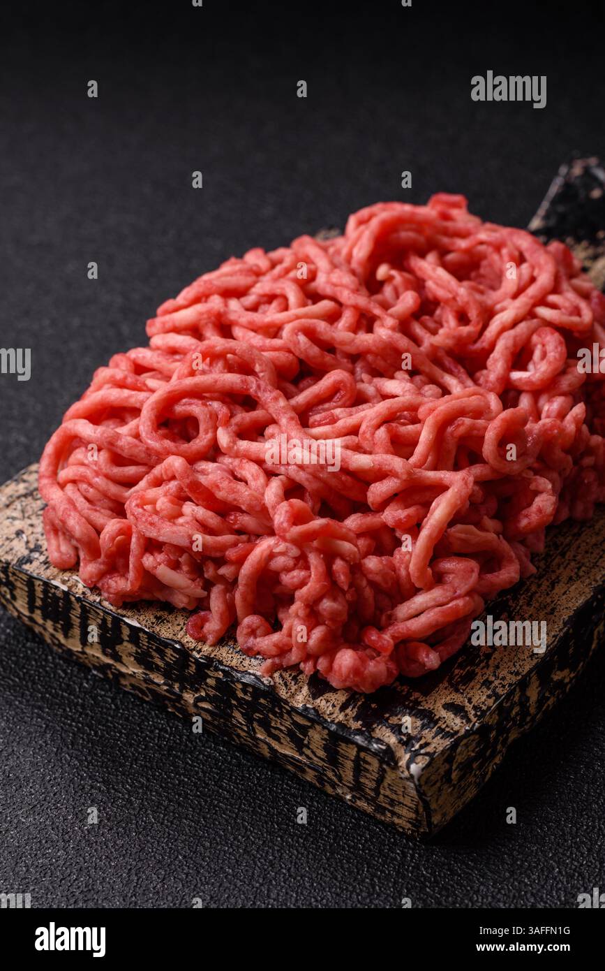 Ground beef mince fresh raw with salt and spices. Ground beef is an ...
