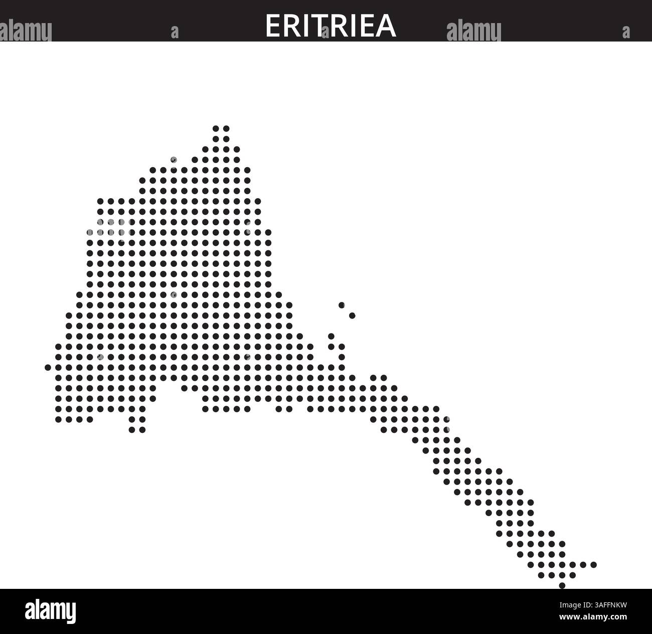 This detailed outline of Eritrea displays its geographic borders and ...